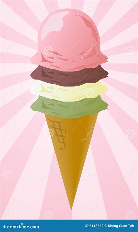 Ice Cream Cone Illustration Stock Vector Illustration Of Scoop
