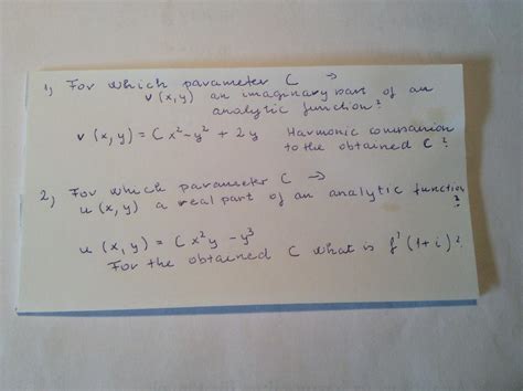 Solved 4 For Which Parameter C V X Y An Imaginary Bart