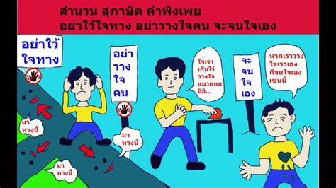 สำนวน สุภาษิต คำพังเพย อย่าใว้ใจทาง อย่าวางใจคน จะจนใจเอง Youtube
