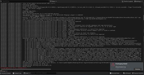 Unreal Engine 51 Packaging For Windows Error While Parsing The Buildcs Runrealengine
