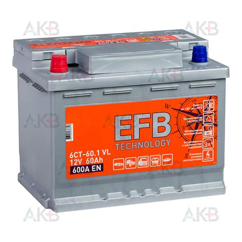 Купить Автомобильный аккумулятор Titan EFB 60 Ач 600A прям. пол ...