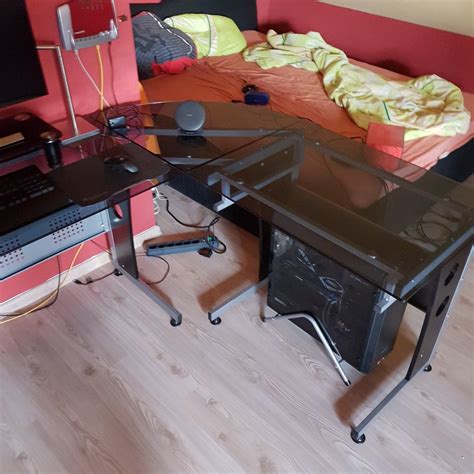 HOMCOM Computertisch Eckschreibtisch L Förmig Aosom de