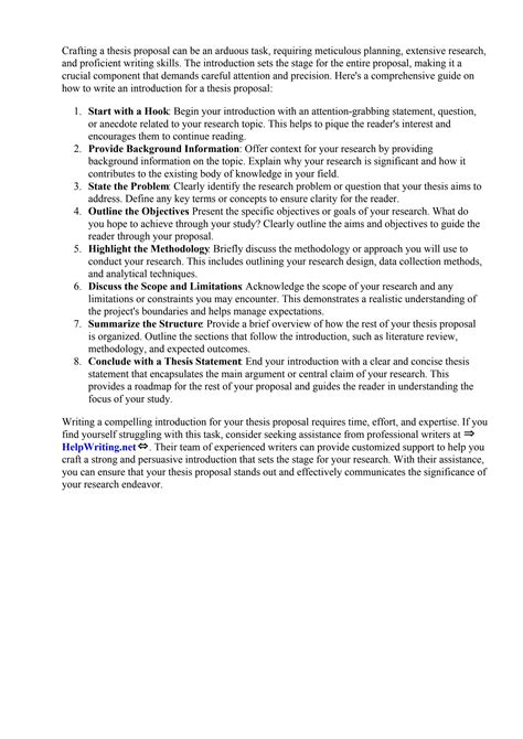 How To Write Introduction For Thesis Proposal By Boise State University Issuu