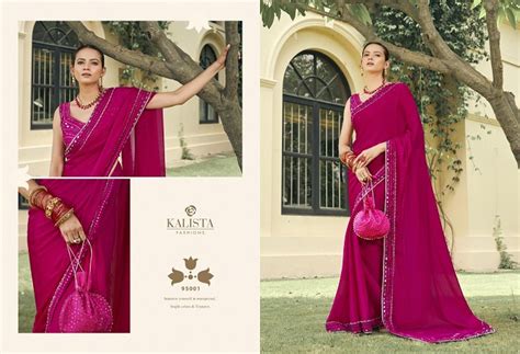 Kalista Shop The Look Chiffon Party Wear Sarees The Ethnic World
