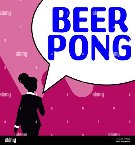 Hand Writing Sign Beer Pong Concept Meaning A Game With A Set Of Beer Containing Cups And