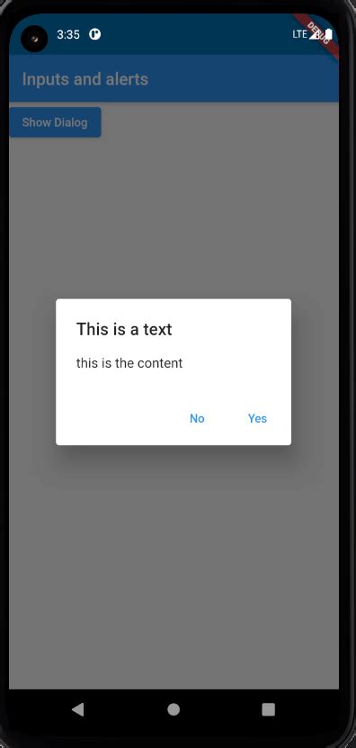 Android Showing A Dialog Doesnt Work When The Widget Is The Direct