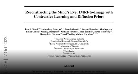 Paper Page Reconstructing The Minds Eye Fmri To Image With Contrastive Learning And