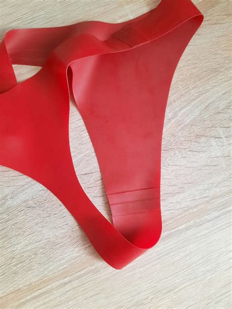Red Latex Lingerie Set Classic Latex Bra Latex Thong Rubber Etsy