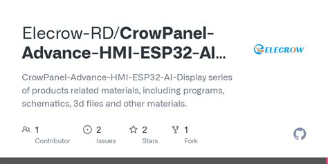 GitHub Elecrow RD CrowPanel Advance HMI ESP AI Display CrowPanel Advance HMI ESP AI