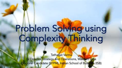 Problem Solving Using Complexity Thinking Pdf