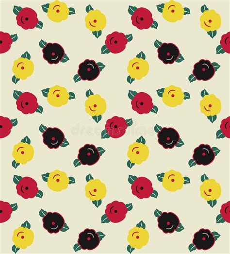 Japanese Cute Leaf Branch Vector Seamless Pattern Stock Vector