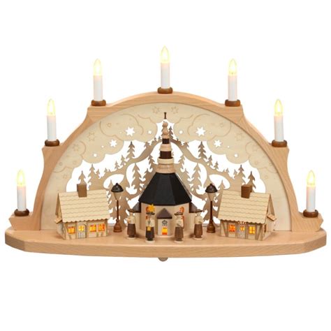 Zeidler Pyramide Seiffener Kirche mit Kurrende für Teelichte Erzgebi