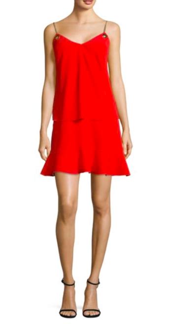 Stassi Schroeders Red Chain Strap Dress Big Blonde Hair