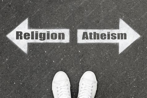 Premium Photo Choice Between Atheism And Religion Woman Standing On