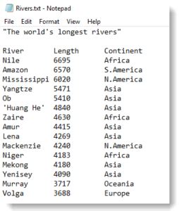 Importing An Ascii File And Saving As A Spreadsheet Genstat Knowledge