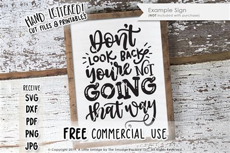 Dont Look Back Youre Not Going That Way Svg And Printable The Smudge