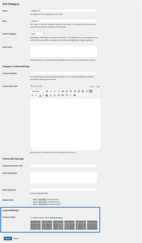 Genesis Layout Settings Appfinite