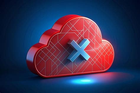 3d Cloud Computing Error Icon Concept Of Broken Communication With