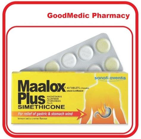 Maalox Plus Simethicone Chewable Tablets 40s Lemon Swiss Creme Flavour Lazada