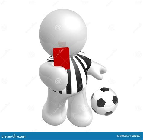 De Scheidsrechter Van Het Voetbal Met Rode Kaart Stock Illustratie