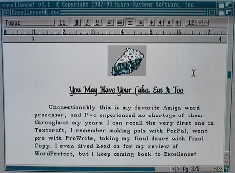 Excellence Amiga Word Processor Review