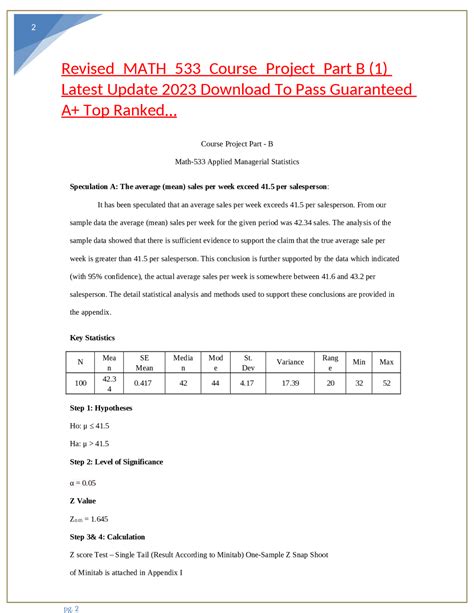 Revisedmath533courseprojectpart B 1 Latest Update 2023 Download