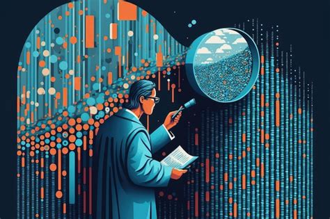 Premium AI Image Data Mining Analyst Sifting Through Endless Amounts