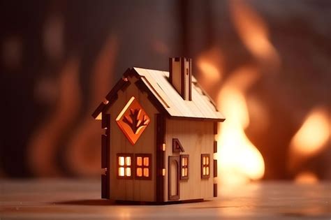 Premium Ai Image Wooden House Model