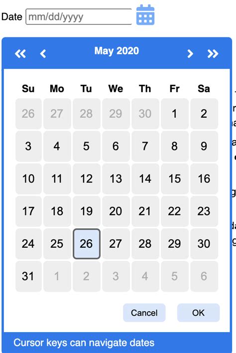 Datepicker Open UI