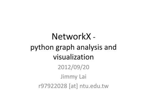 Networkx Python Graph Analysis And Visualization Pyhug Pdf