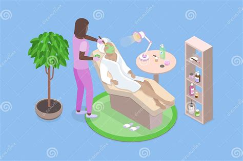 3d Isometric Flat Vector Illustration Of Spa Salon Stock Vector