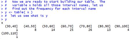 Computing In R Frequency Tables Grouped Values