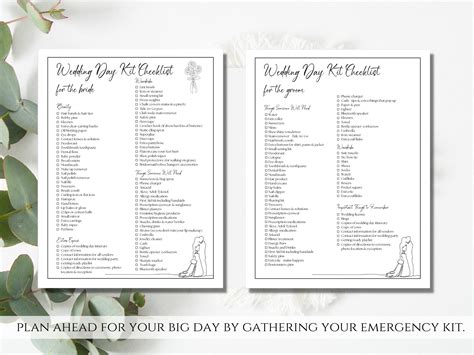 Editable Wedding Day Checklist Printable Wedding Day Etsy Canada