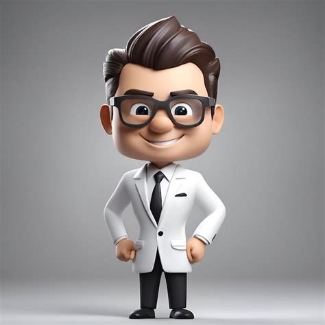 Illustration 3d Dun Homme Daffaires Avec Des Lunettes Et Un Manteau