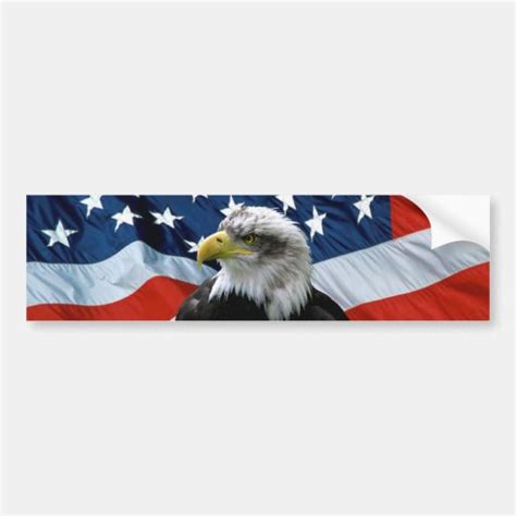 Patriotic Bald Eagle American Flag Bumper Sticker Zazzle