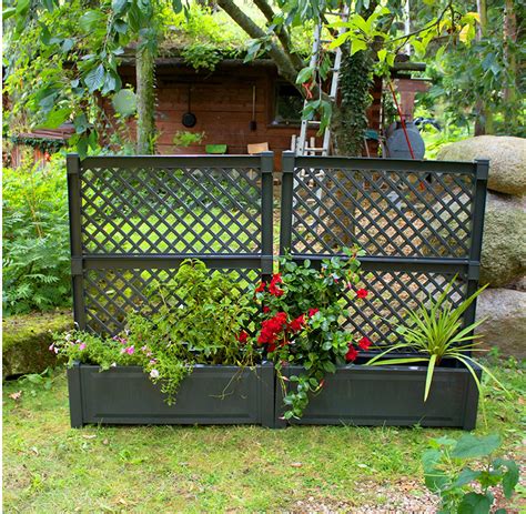 KHW Pflanzkasten Mit Zentral Spalier 2er Set 100 Cm Anthrazit