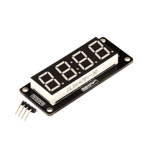 4 Digit Led Display Tube 7 Segments Tm1637 50x19mm Blue Clock Display Colon Robotdyn For Arduino