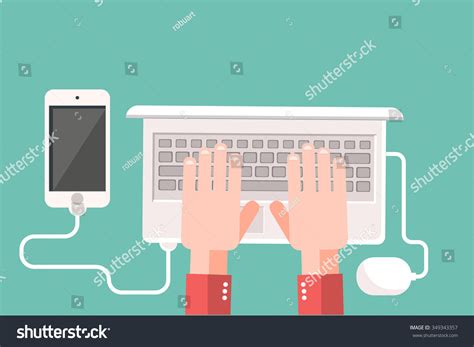Top View Element Designer Programmer Hands Stock Vector Royalty Free