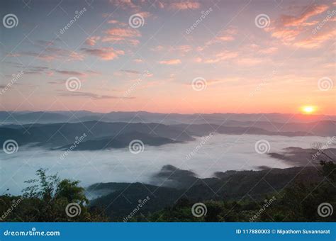 First Beams Of Early Morning Sunlight Highlighting The Beautiful Peak
