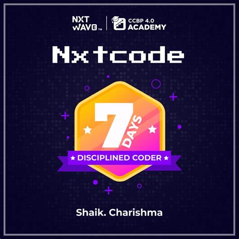 Shaik Charishma On Linkedin Nxtwave Nxtcode Ccbp