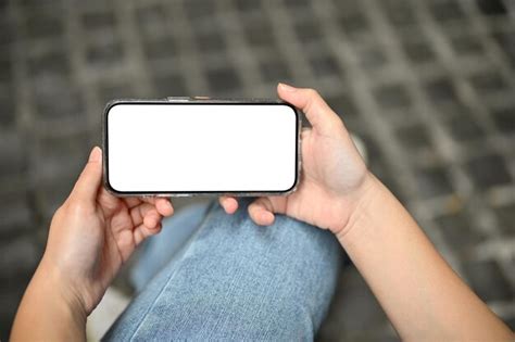 Premium Photo A Female Using Her Smartphone Mobile Phone White Screen