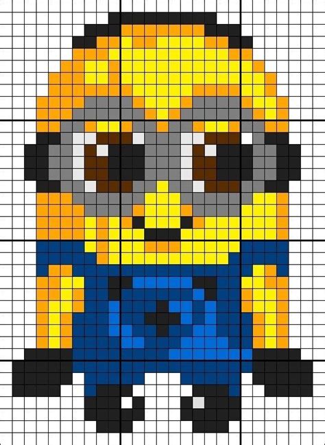 Pixel Hama Beads Pyssla Puntocroce Crossstitch Bob Minions