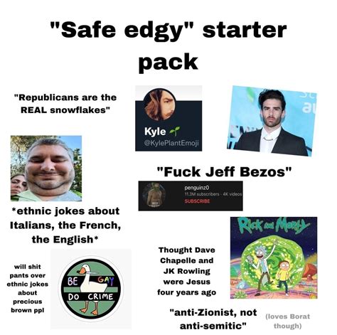 Safe Edgy Starter Pack R Starterpacks Starter Packs Know Your Meme