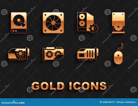 Set Video Graphic Card Optical Disc Drive Computer Mouse Case Of Computer Hard Disk Hdd And