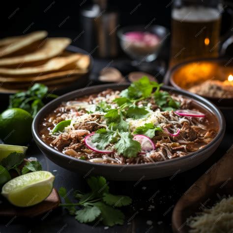 Premium Photo Pozole Traditional Mexican Soup Made With Hominy And