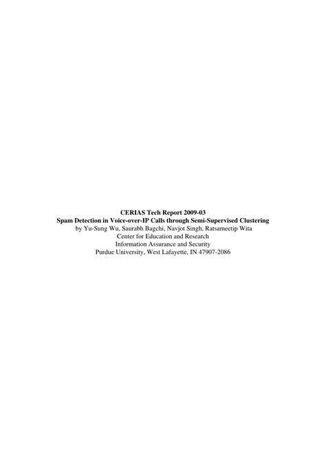Pdf Spam Detection In Voice Over Ip Calls Through Semi Supervised