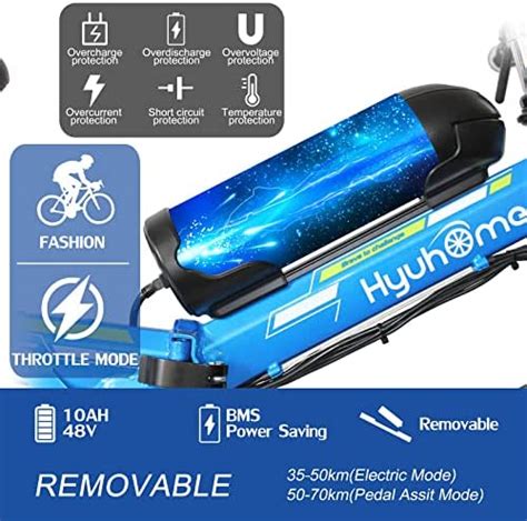 Hyuhome Electric Bike For Adult Men Womenfolding Bike 48v 10a Lithium