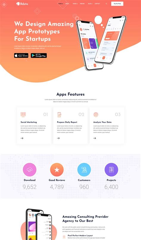 App Landing Html Website Template Website Template Html Website