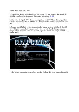 Tutorial Cara Install Kali Linux PDF