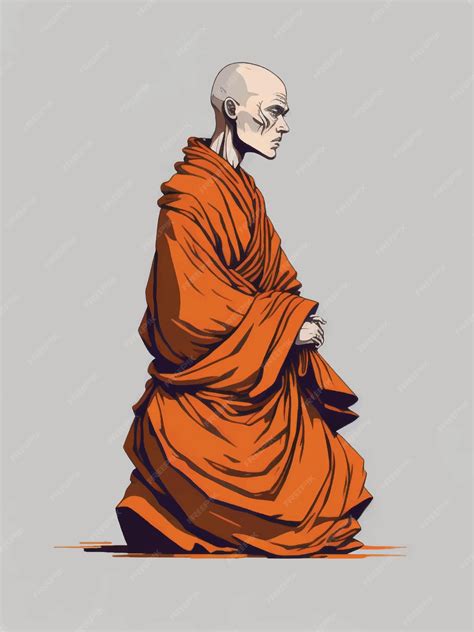 Premium Vector Monk Vector Illustration White Background